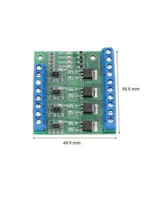 4-Channel MOSFET PWM 3-20V to 3.7-27VDC 10A Driver Module PLC Amplifier ...