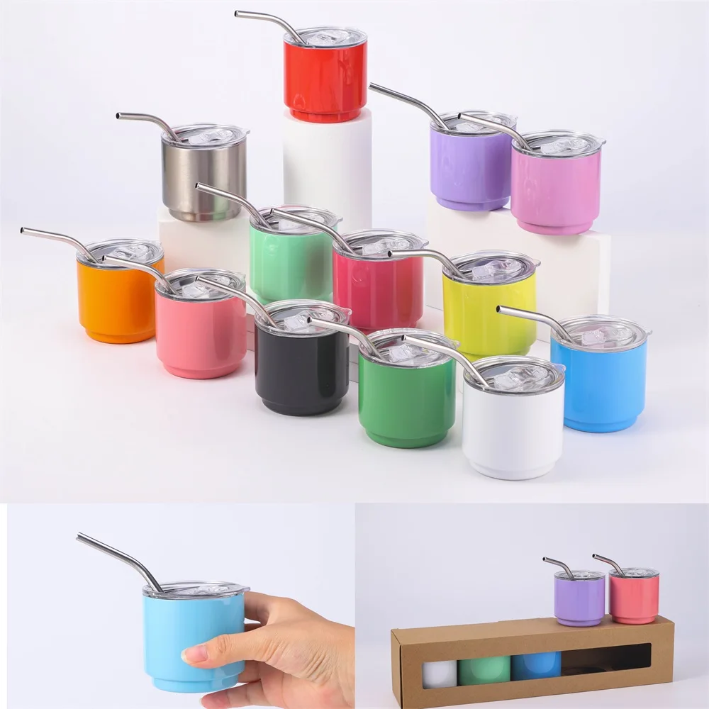 3oz 4oz 6oz Stainleel Steel Mini Tumbler Wine Shot Glass Double Wall ...