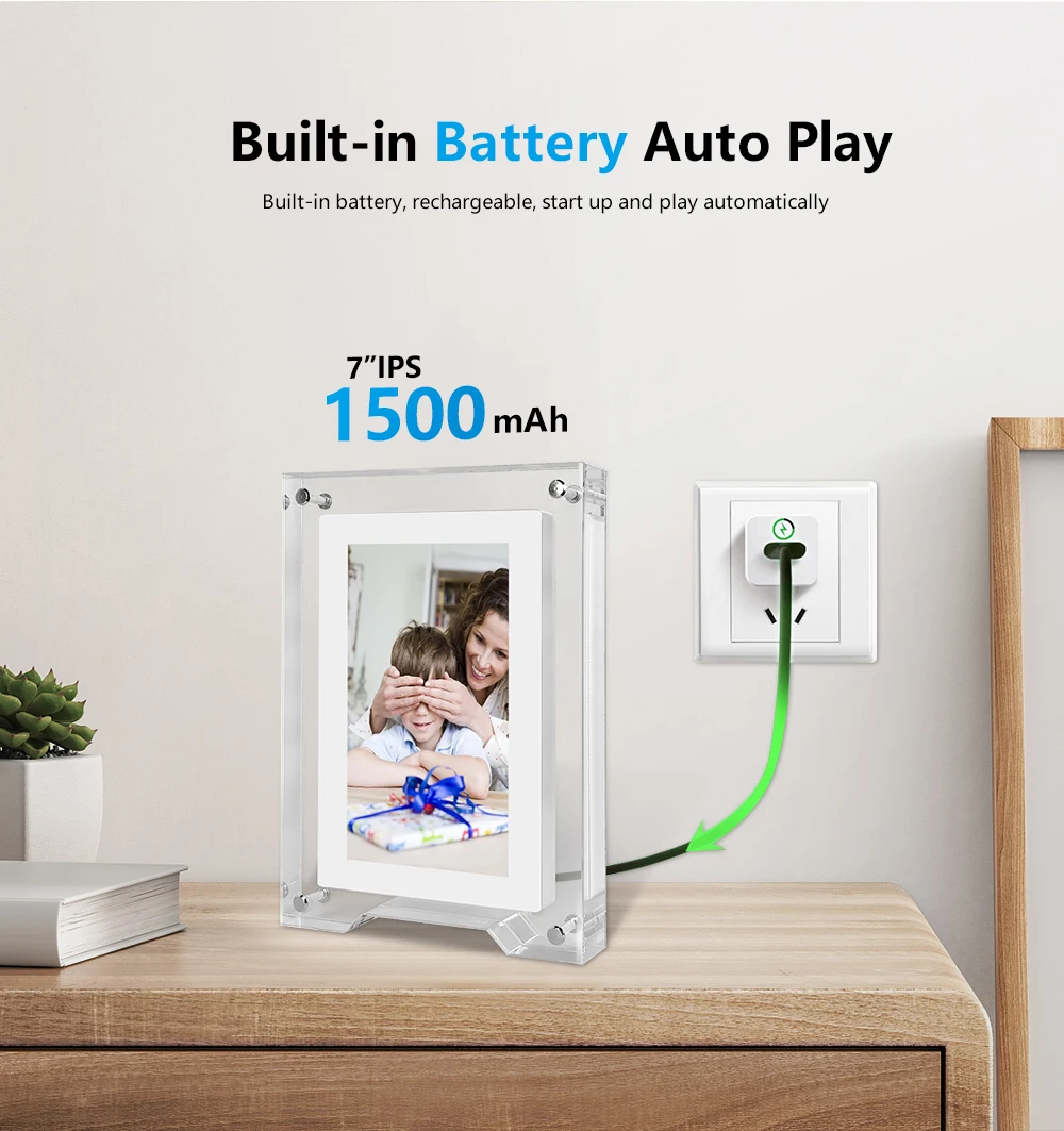 7 Inch Desk Digital Frame Album Video Nft Acrylic Lcd Video Digital ...
