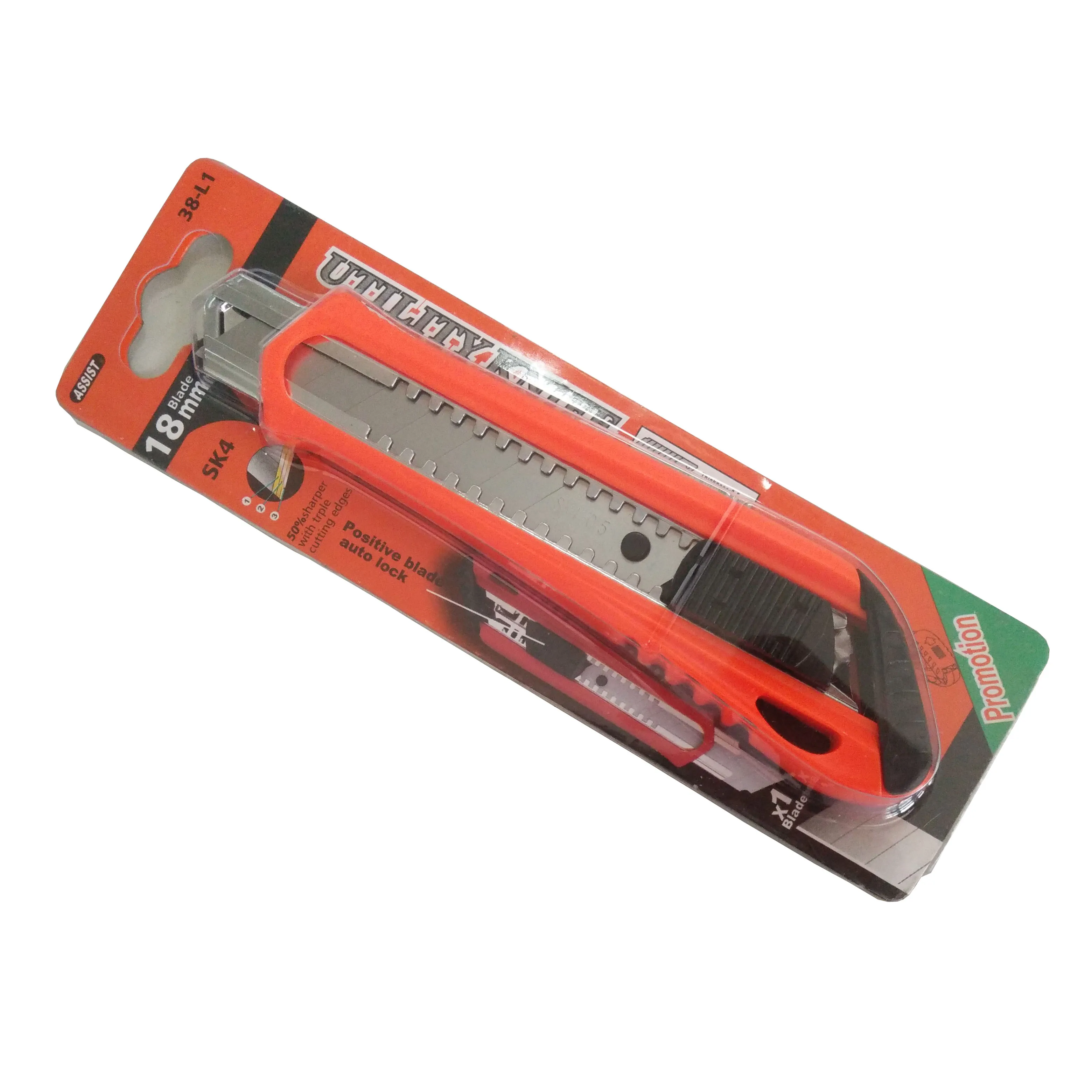 Low Moq 18mm Wide Blade Sk4 Material Economy Plastic Box Cutter - Buy ...
