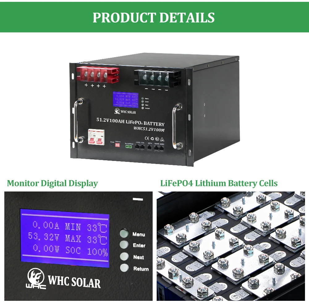 WHC Sodium Ion Battery - 48V 200ah 10kwh Lifepo4 Storage