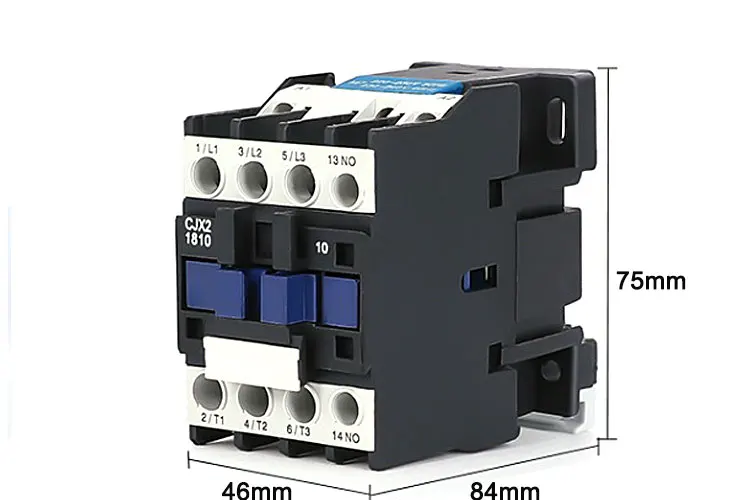 Din Rail Mounted 3P+1NO Contactor CJX2-1810 AC 18A 3 Phase