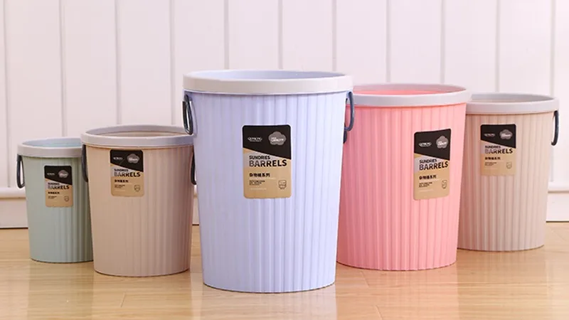 6l Trash Bin Hand-free Gabage Bin Plastic Trash Can Toilet Kitchen ...