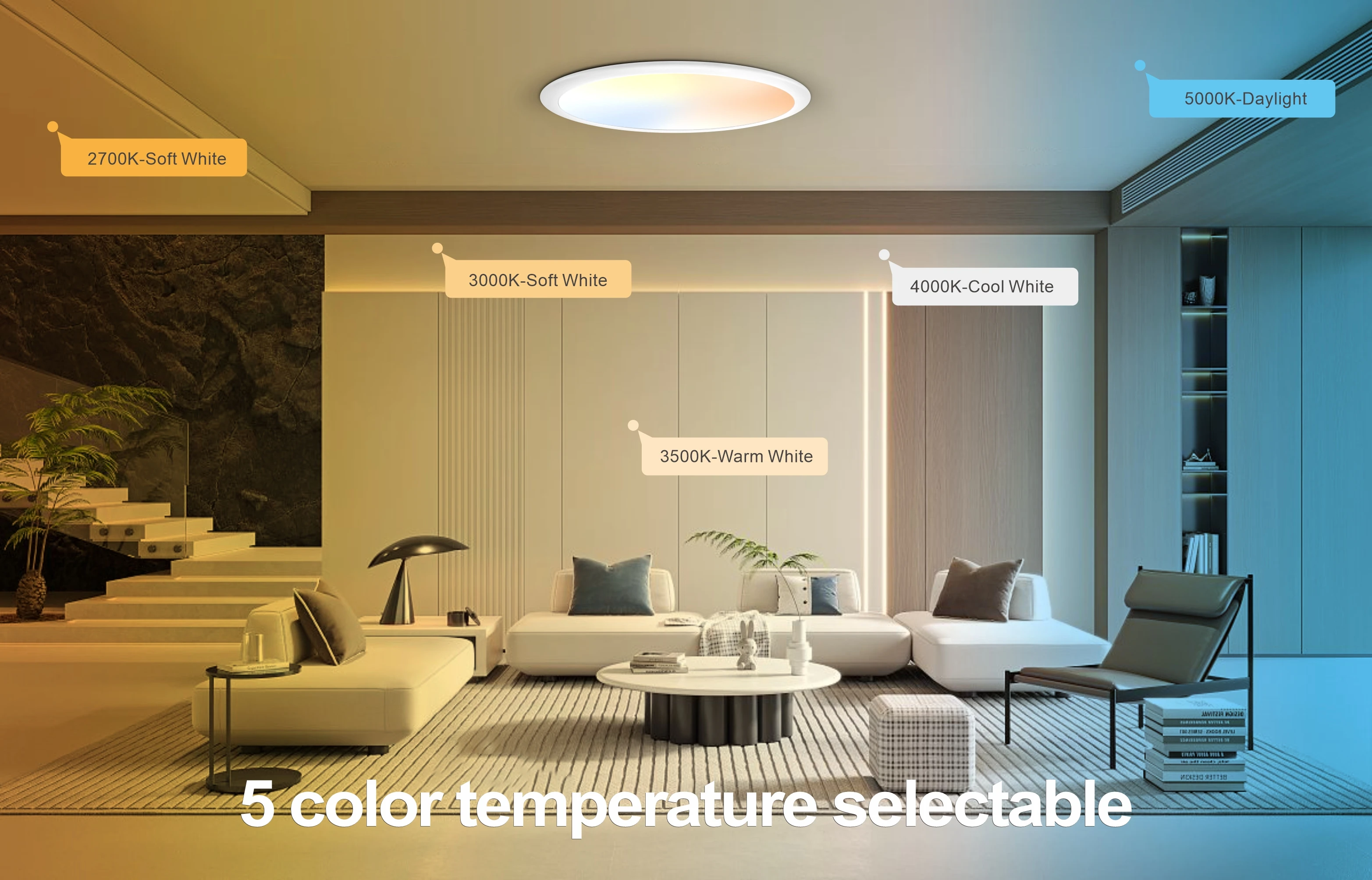 Modern Design 36w 16inch Smart Ceiling Light Panel Cct Adjustable Rgb ...