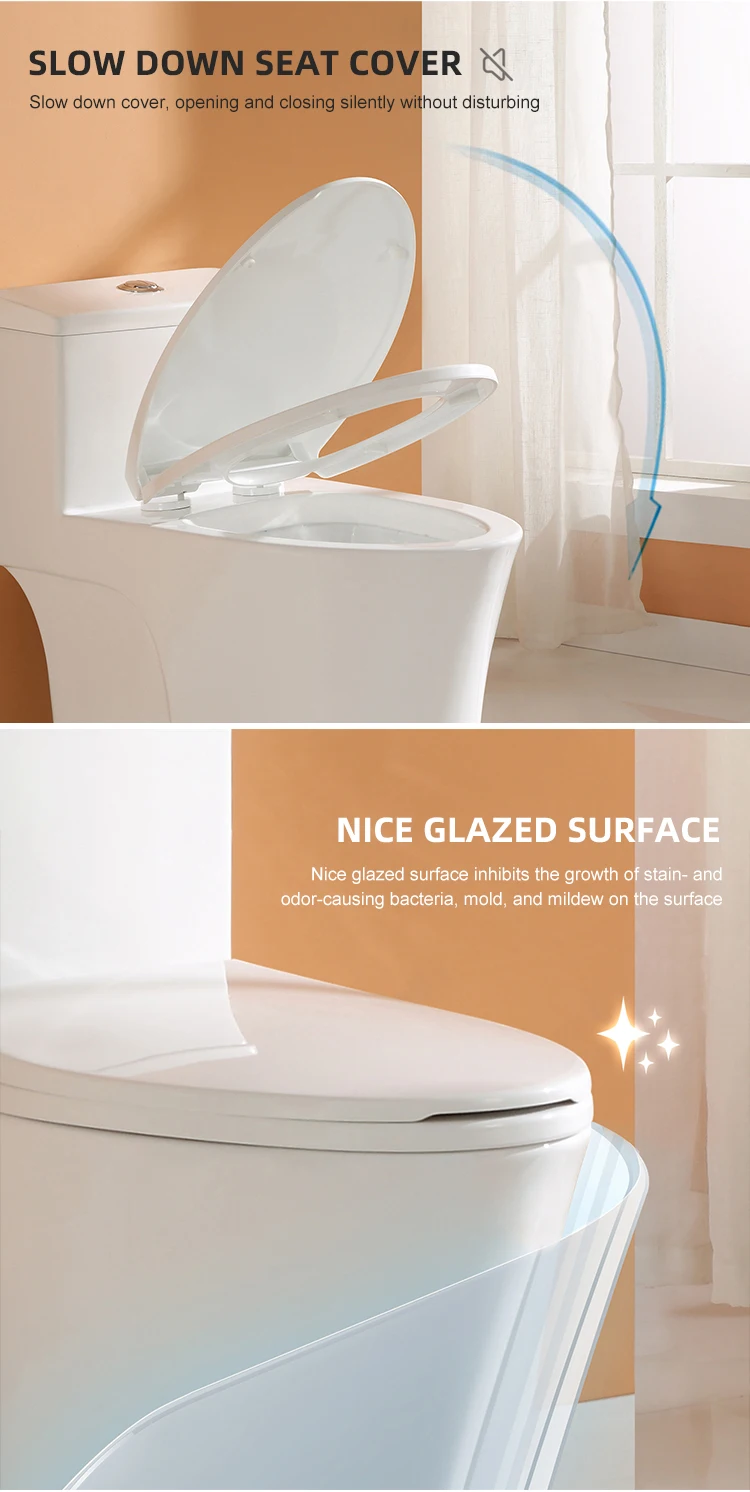 Professional Production Vitreous Siphon Jet Flushing Elongated Floor ...