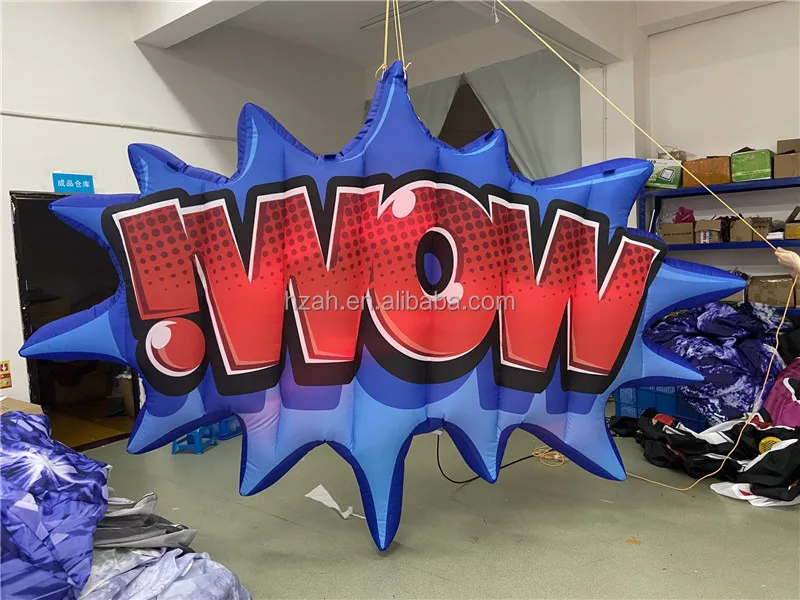 Hanging Inflatable Comic Sign With Light For Themed Party Decoration ...