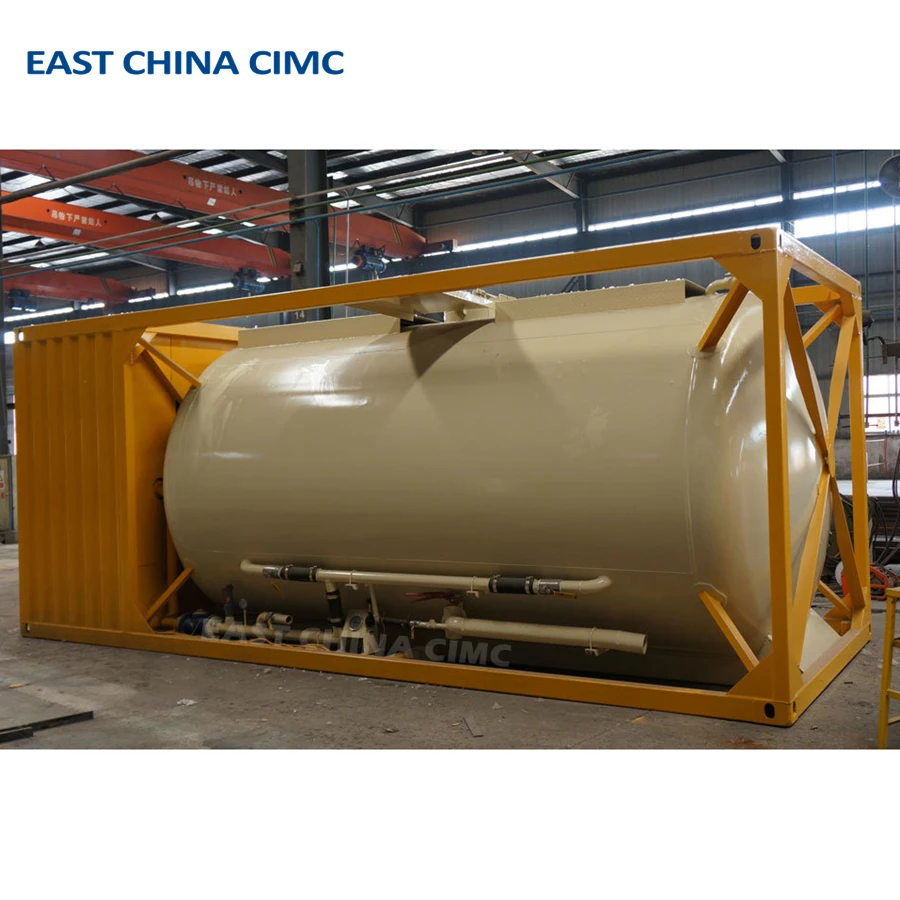 20ft 40ft ISO Cement Container Tanker Carbon Steel 40CBM Container Tank ...