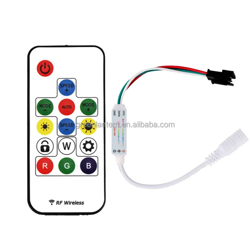 Addressable Rgb Led Strip Mini Spi Rf Controller 14/17/21 Key Remote ...