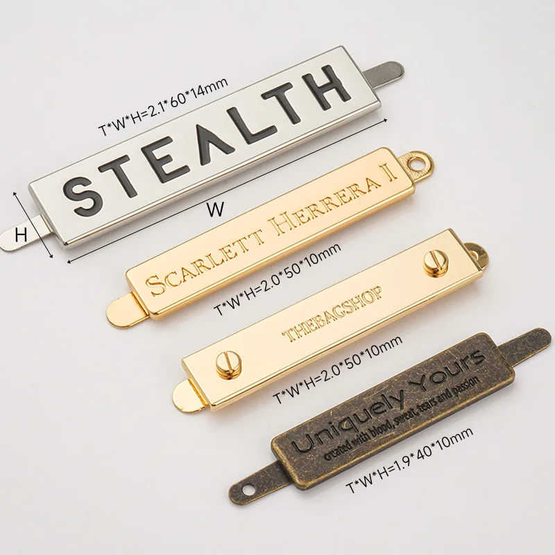 Customized Metal Logo Labels - Private Brand Engraving