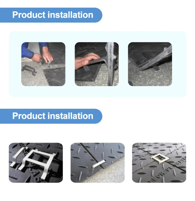 Hdpe Plastic Ground Protection Track Mats Temporary Construction Mud ...
