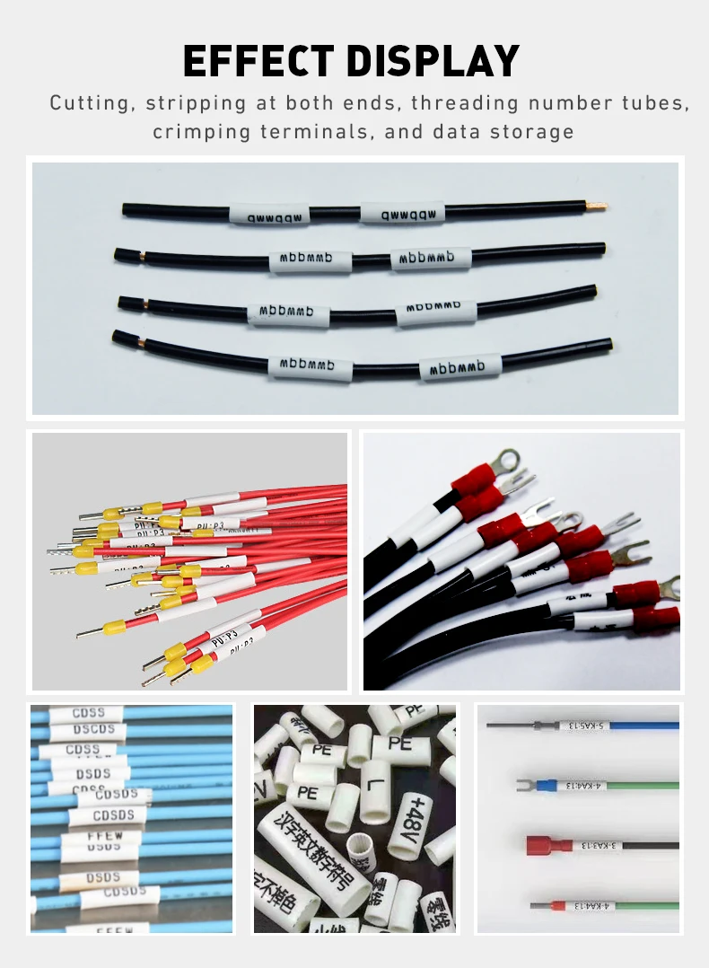 Two Wires Cable Threading Number Tube Tubing Cutting Coding Inserting ...