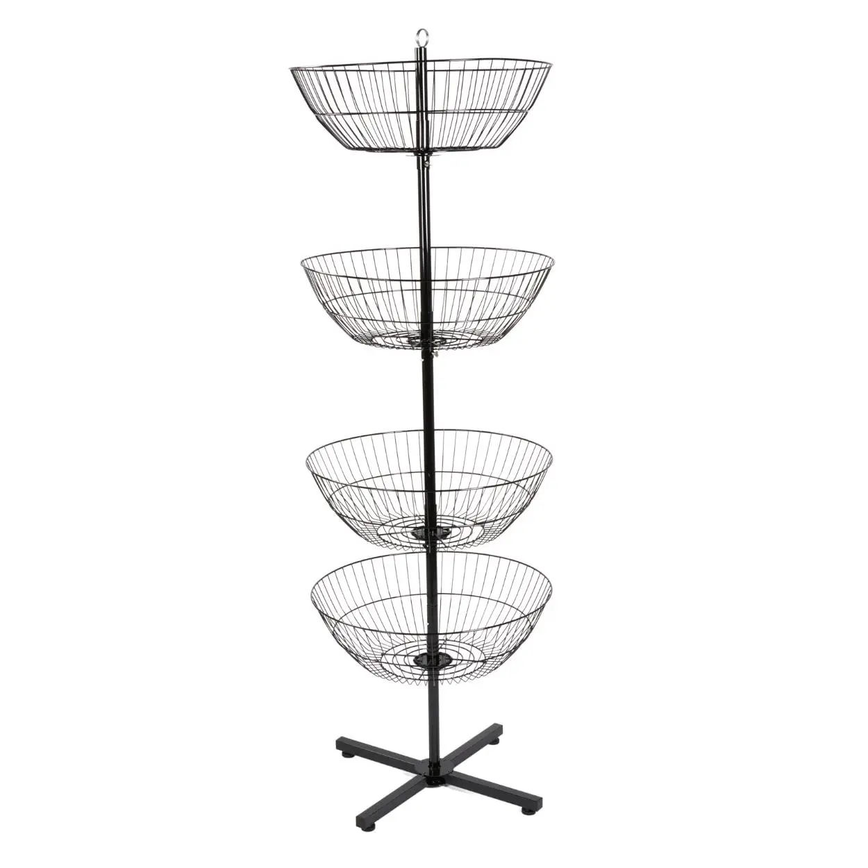 4-baskets Metal Wire Spinner Display Rack for Retail Stores