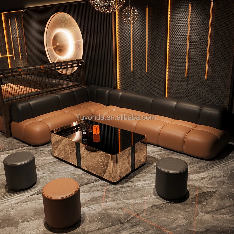 Light Luxury Custom Night Club Vip Bar Sofa Furniture Pu Leather Booth ...