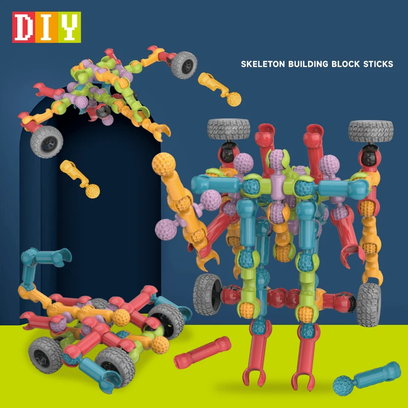 2023 Custom Building Blocks Educational 72pcs DIY Plastic Smart Stick ...