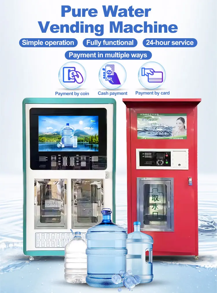 Customized Model Chilled Water Vending Machine Chiller Vending Machine With 7-stage Reverse ...
