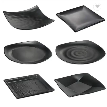 Unbreakable Matte Black Melamine Plate Japanese Style Melamine Serving ...