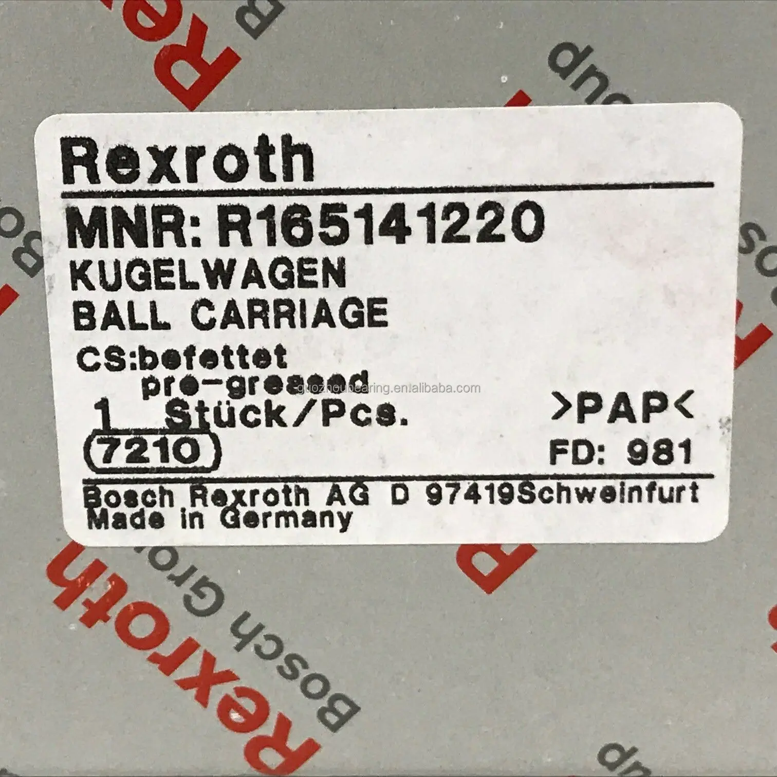 Original Rexroth Linear Rail Block Linear Bearing R165142220 R1651-422 ...