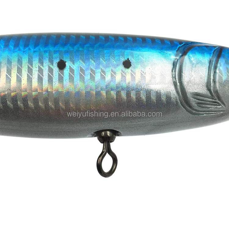 Weiyu 20cm 65g Wooden floating pencil popper lure saltwater unpainted ...