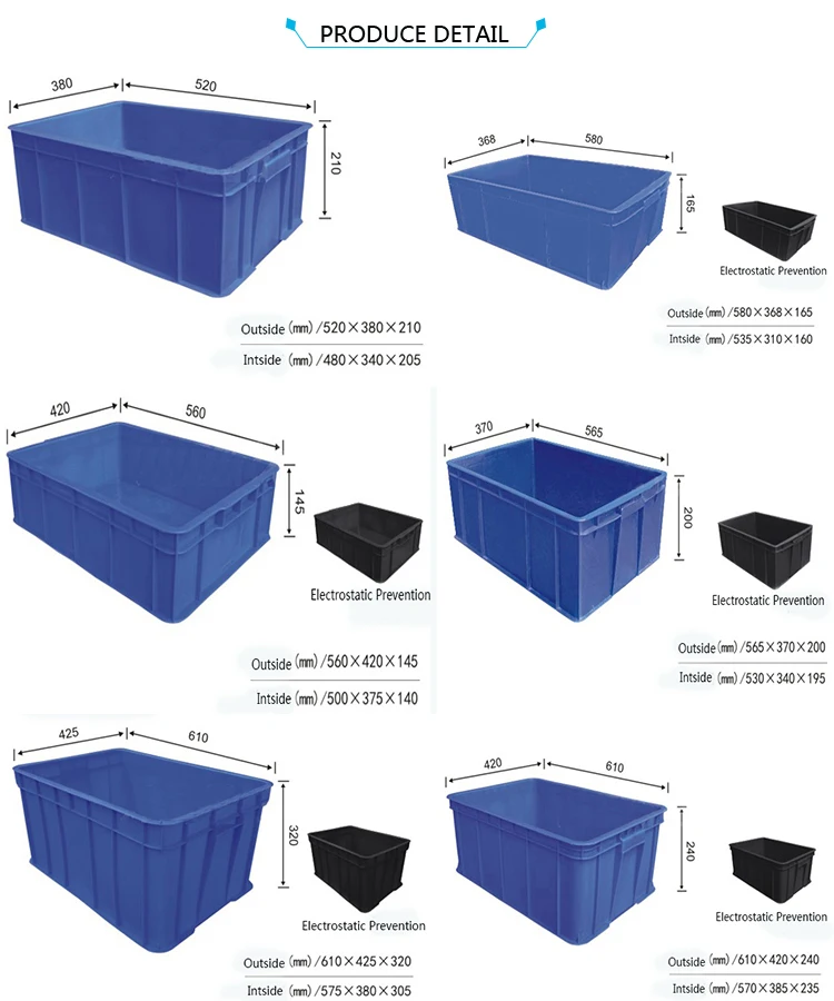 Durable Industrial Plastic Storage Stacking Plastic Turnover Box ...