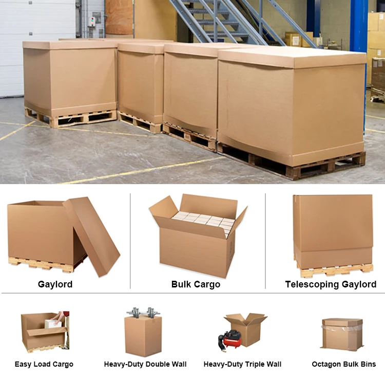 Double Wall Gaylord Box with Lid Corrugated Cardboard Gaylord ...