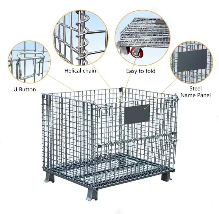 Foldable Mesh Box Pallet and Stackable Wire Mesh Pallet Box Wire Mesh ...