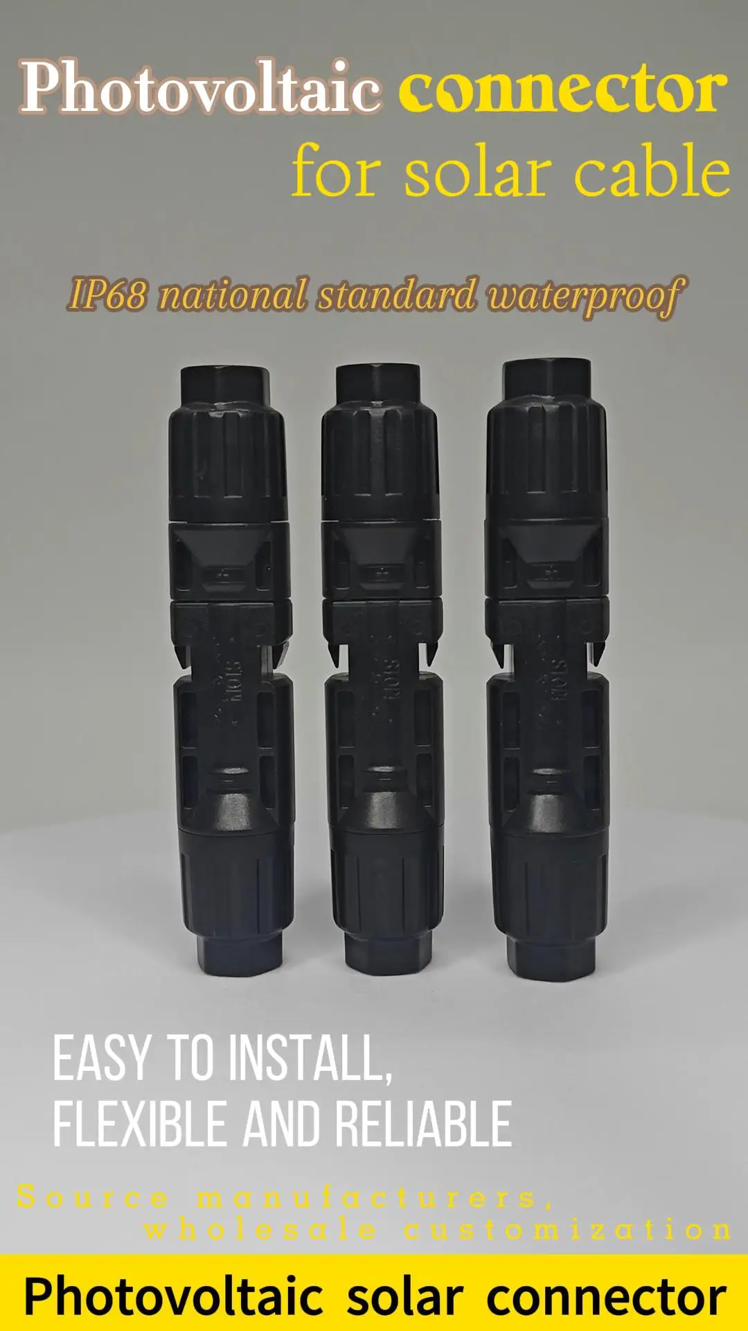 1000v Dc 30a Male Female Ip68 Waterproof Solar Panel Pv Copper Tin ...