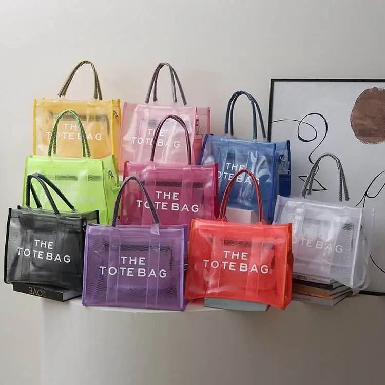 High Quality Large Capacity Print Foldable Clear Pvc Shopping Tote Bag ...