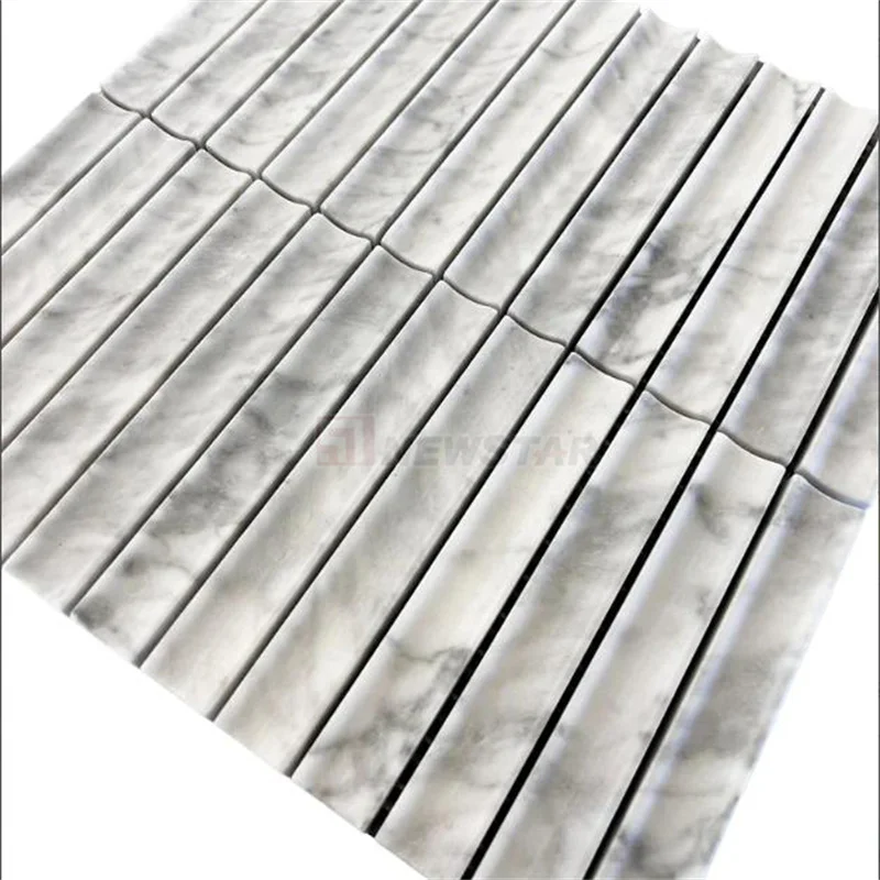 Newstar Modern Wall Cladding Mosaic Concave Fluted Tile Marble Mosaic ...