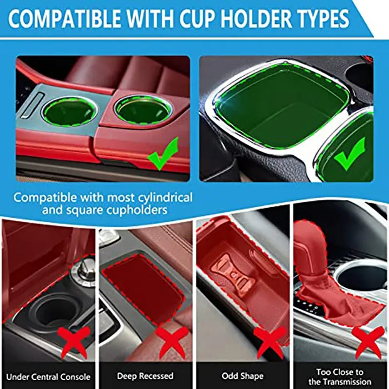 Car Cup Holder Expander Black Universal Vehicle Cup Holder Car Storage ...