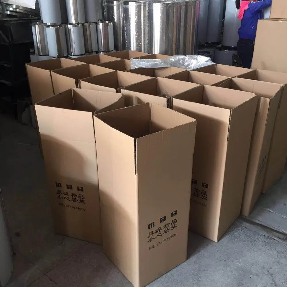 Stainless Steel Round Standing Bullet Open Top Trash Can And Heavy ...