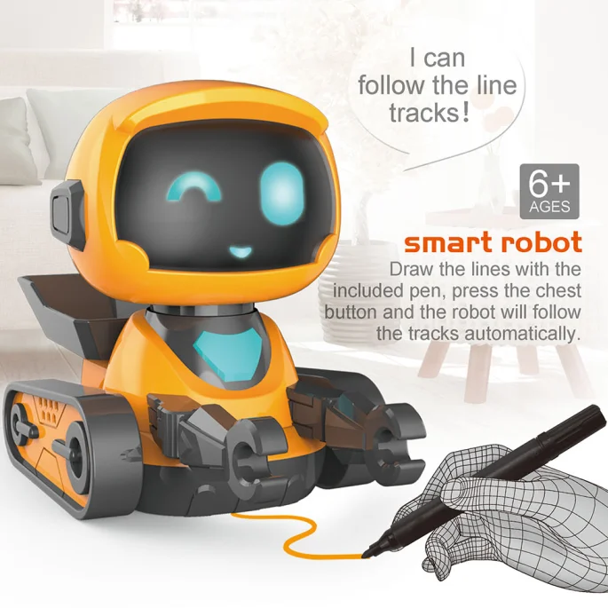 Mini Intelligent Line follower Robot Toys Battery Operated Robot ...