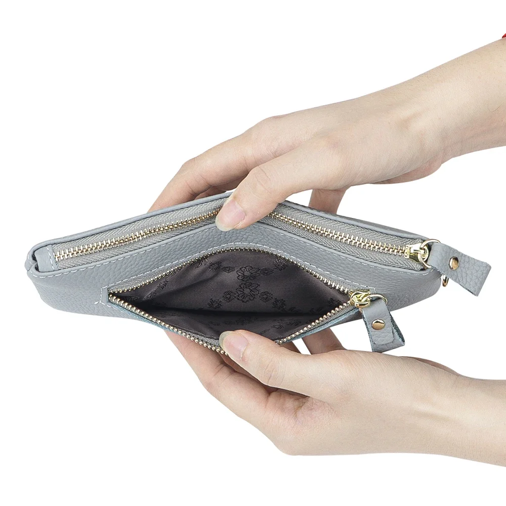 AndoBag Fashion Thin Long Wallet, Genuine Leather Clutch Purse, Large ...