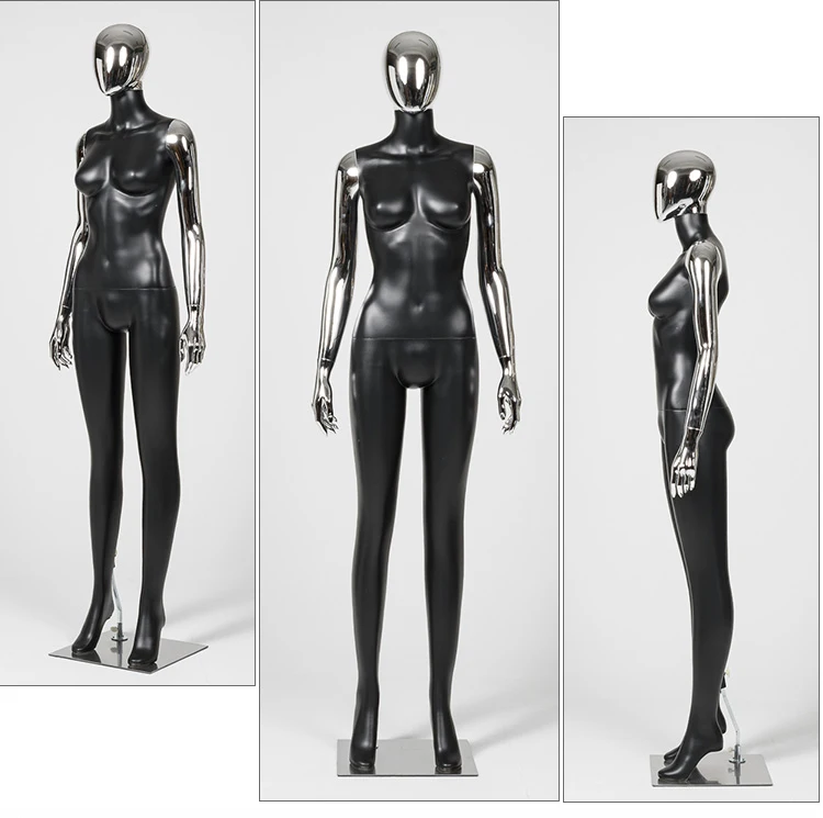 Silver Chrome Head Whole Body Lady Mannequin Manikin Dummies Window ...