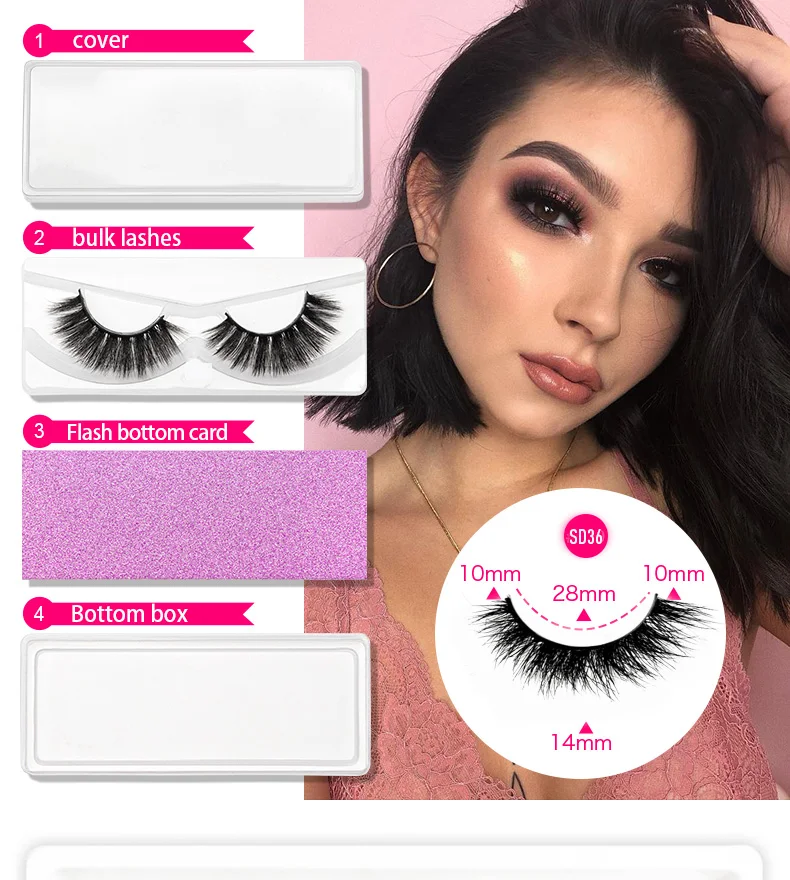 Wholesale Vendor Private Label Wispy Fluffy Strip Mink Lashes Cruelty ...