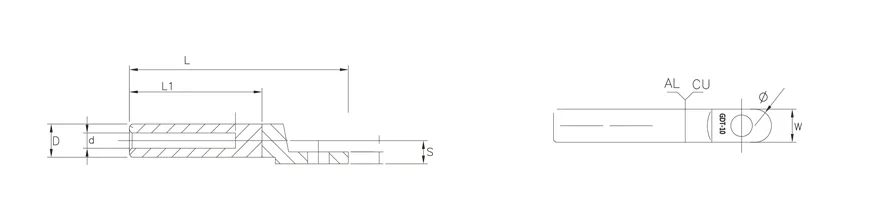 Factory Price ACL Series Copper Aluminum Terminals Bimetal/Bimetallic ...