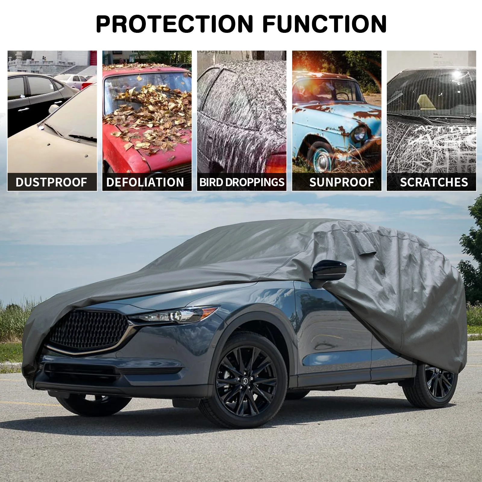 Easepal Xtreme Guard 3 Layers Waterproof Automatic Car Cover Customized ...