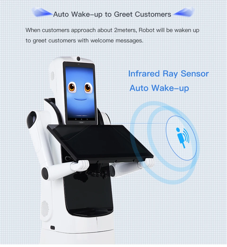 Auto Navigation AI Robot for Office Advertising Reception