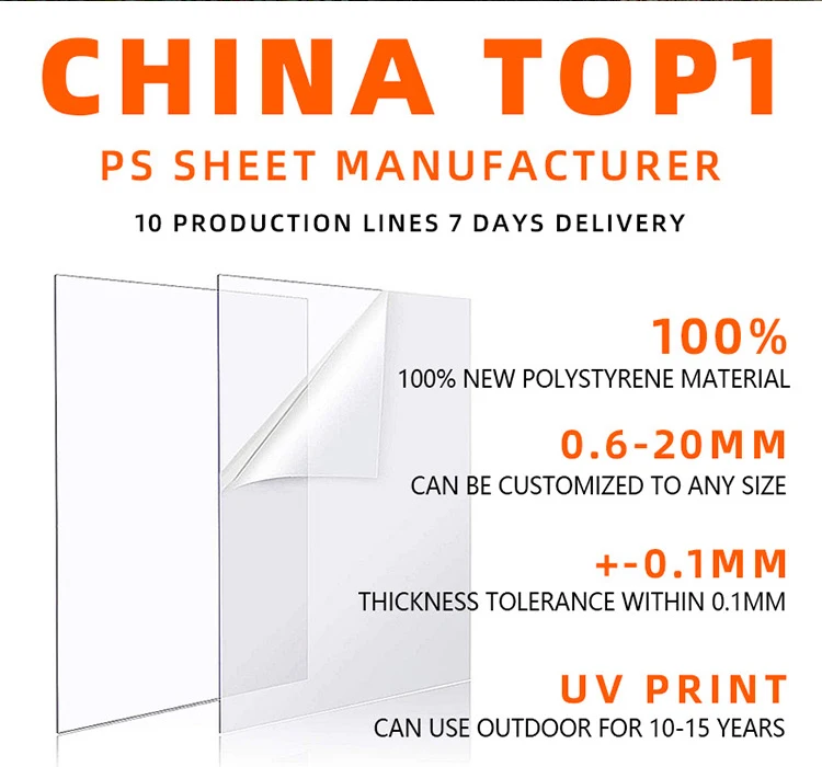 Clear Transparent 3mm 5mm 8mm Polystyrene Plastic Sheets Cut-to-Size ...