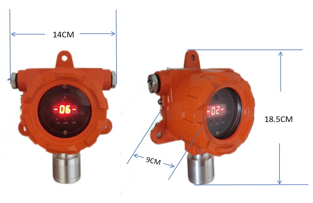 Wall-Mounted Industrial Multi-Gas Detector Probe Catalytic Combustion ...