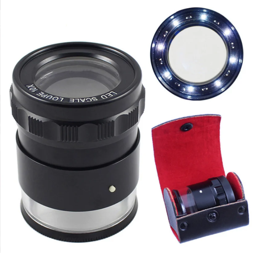 Mg7174 10x Led Cylindrical Loupe With Multi Scale Precision Calibration ...