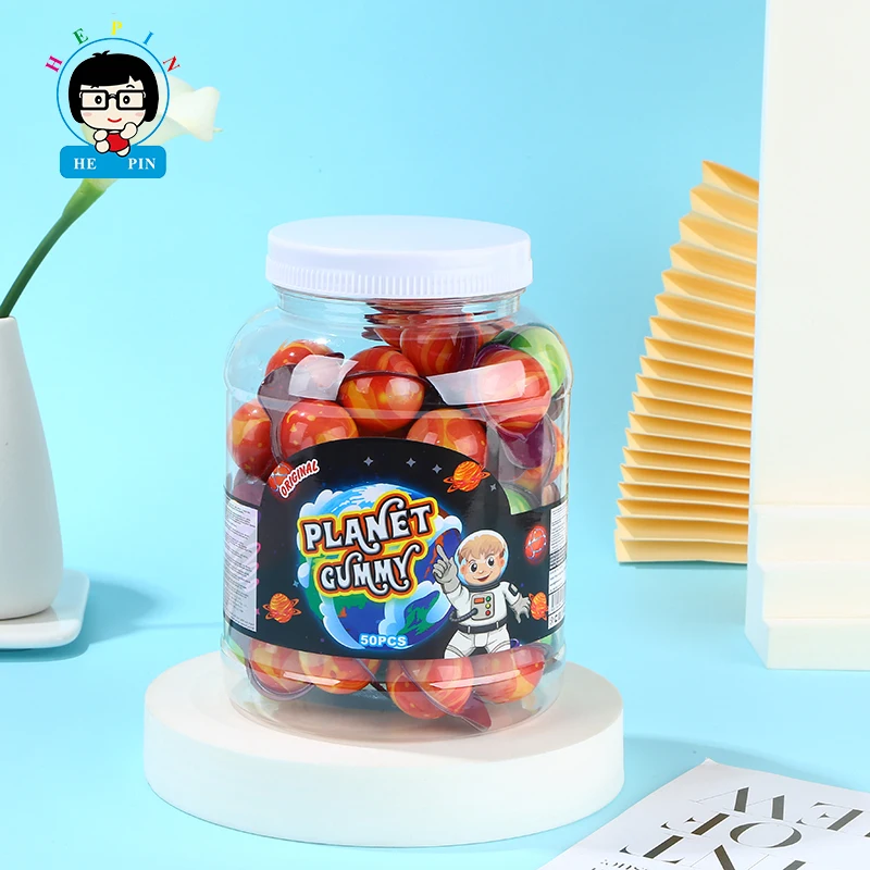Wholesale Oem Order 10g Planet Gummy Candy Filled Jam Soft Candy Halal ...