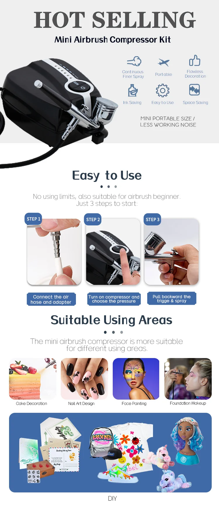 Cake Spray Airbrush Machine Compresora for Cake Decorating