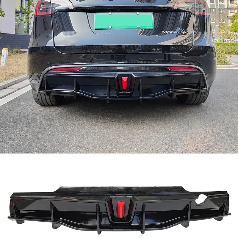 Matte Black Plastic Rear Bumper Lip Spoiler Diffuser For Tesla Model Y ...