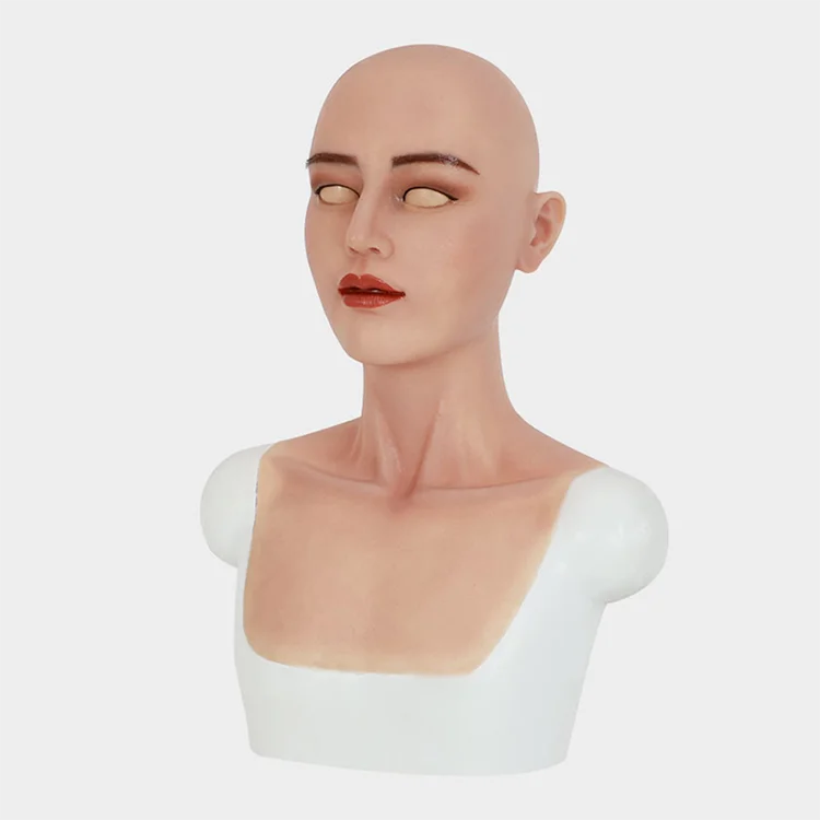 Silicone Lifelike Face Rona Female Beauty Mask Wearable Head Cover Fake ...