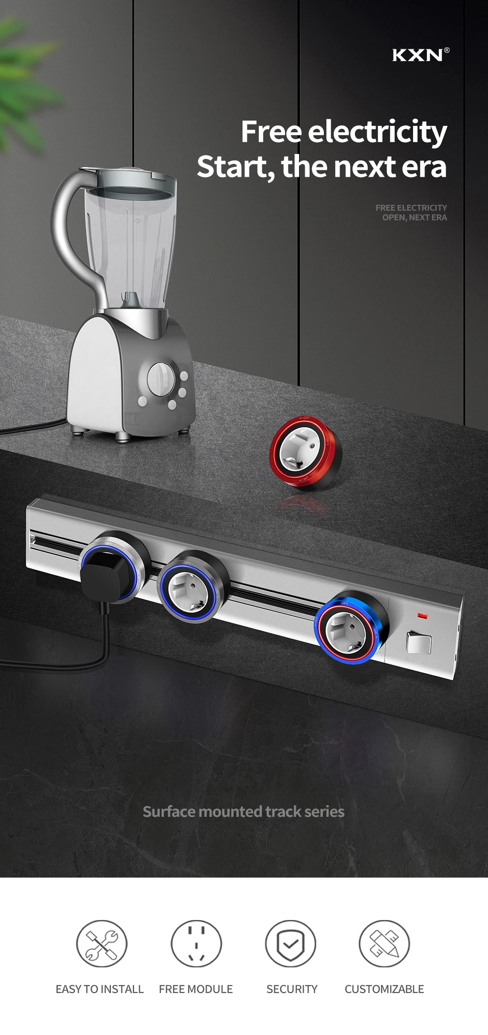 Universal Multi Smart Office Desk Power Rail Track System