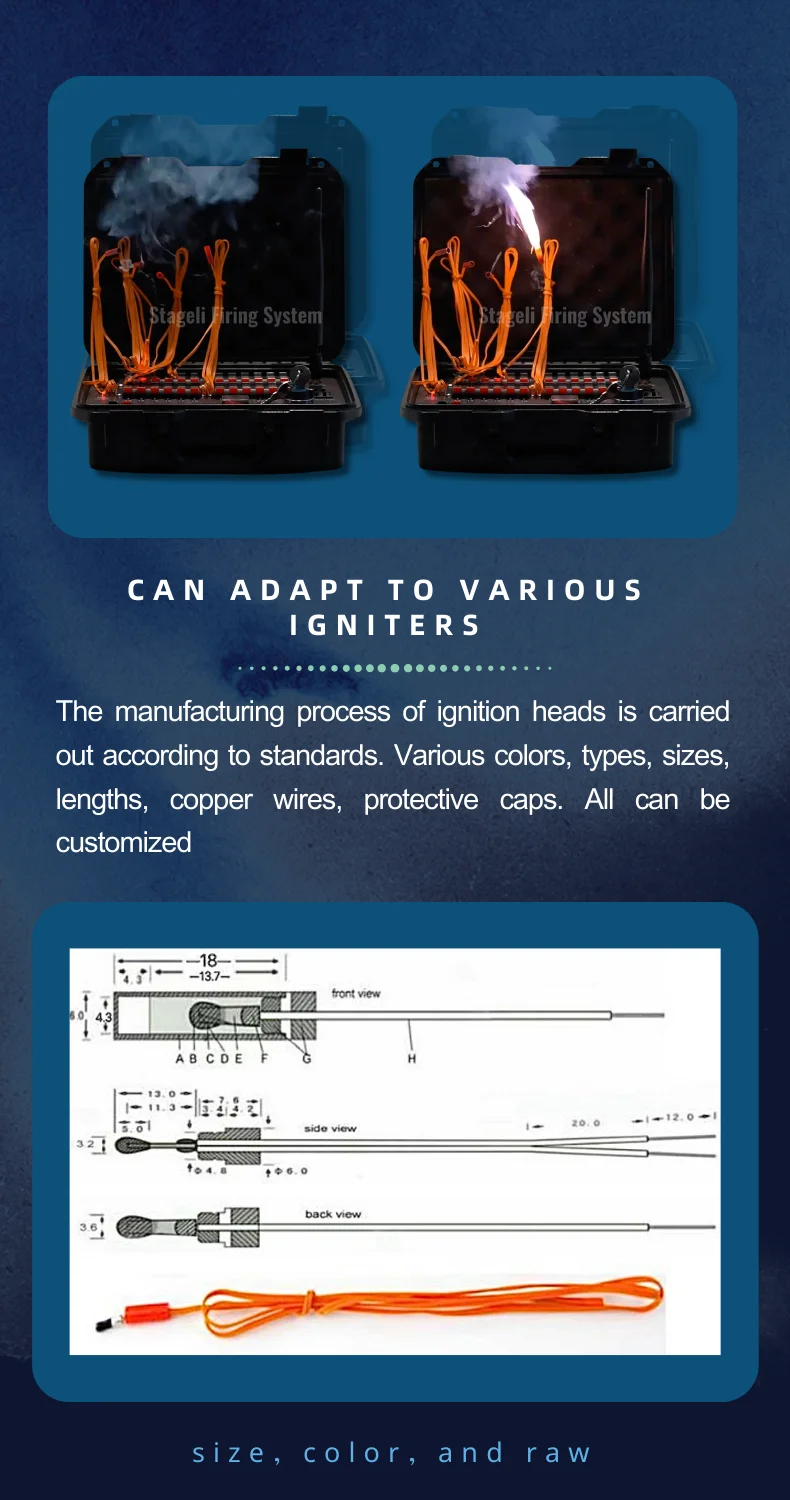 0.3m 1m 2m 3m 5m Cold Pyro Pyrotechnic Fireworks Ignition Wire