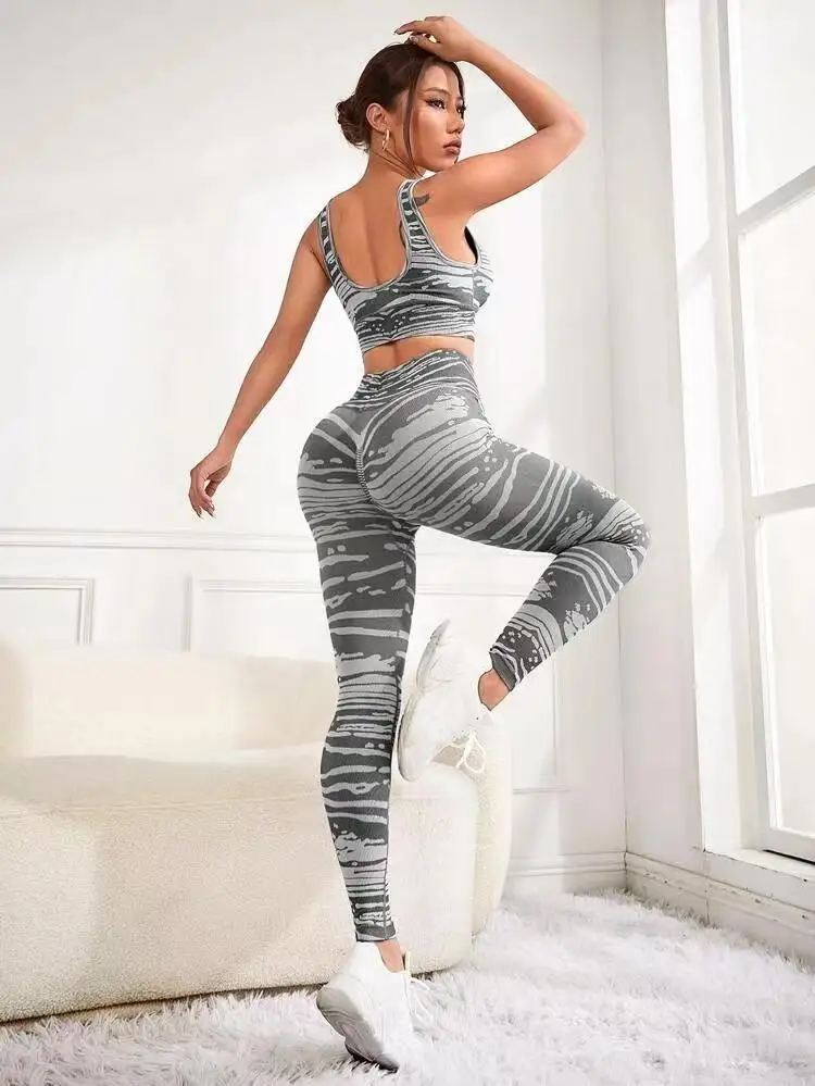 Manufacturer New 2 Piece Yoga Set Sportswear Fitness Gym Clothings High Waist Leggings Yoga Sets ...