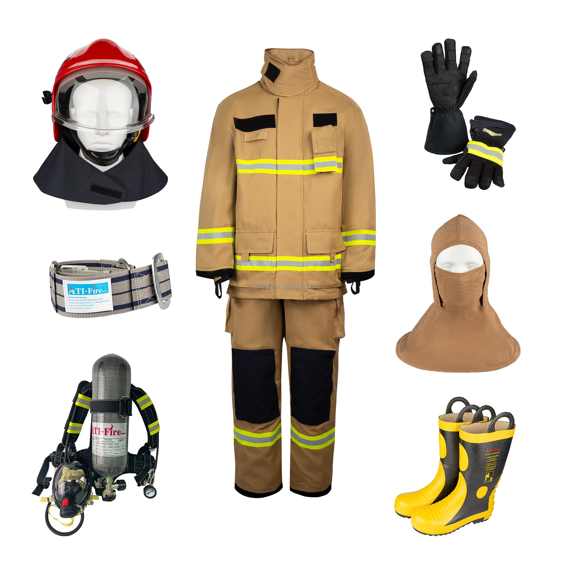 Ati-fire Cheap Price Nomex Complete Set Fire Fighter Uniform