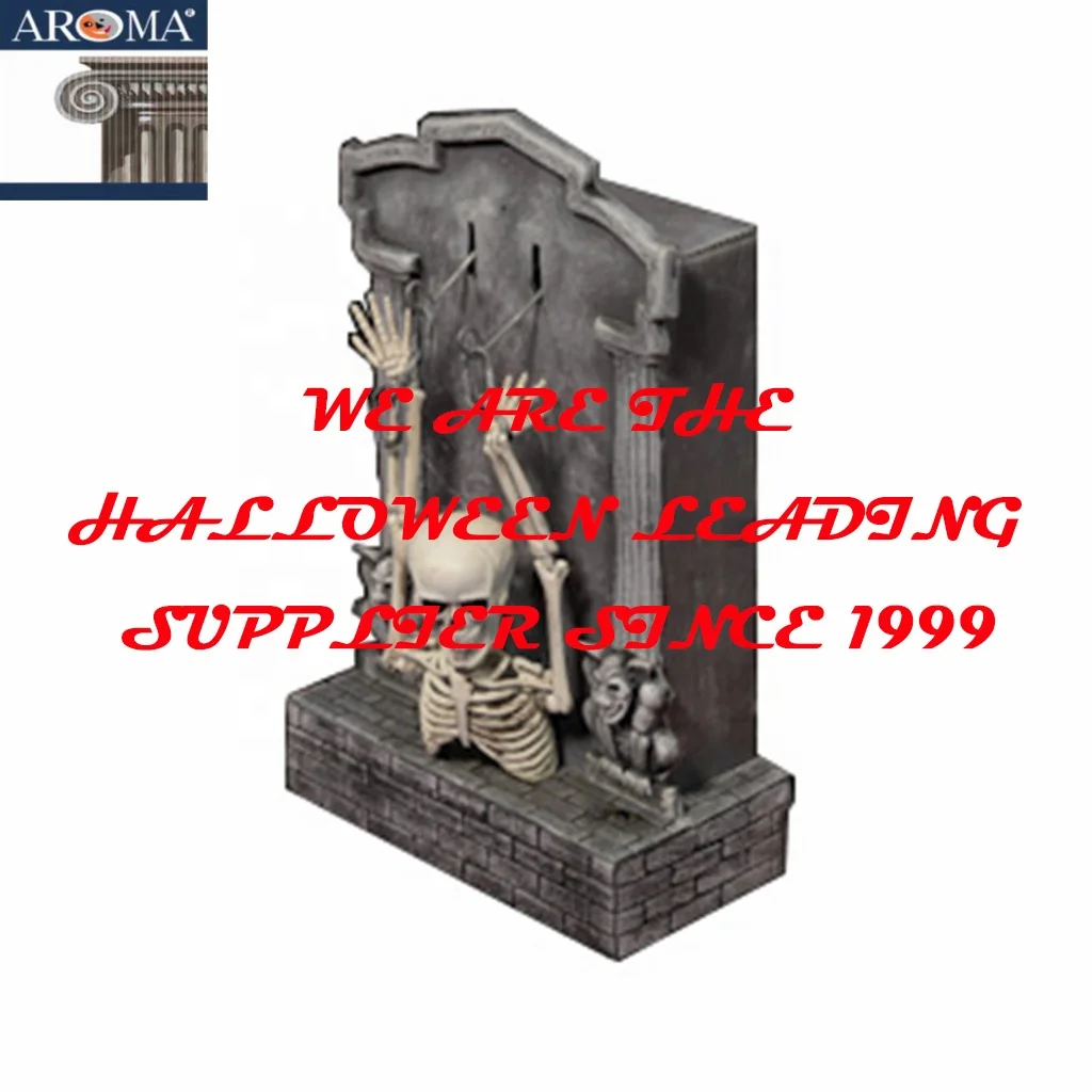 Animated Tombstone with Jumping Skeleton - Halloween Decor