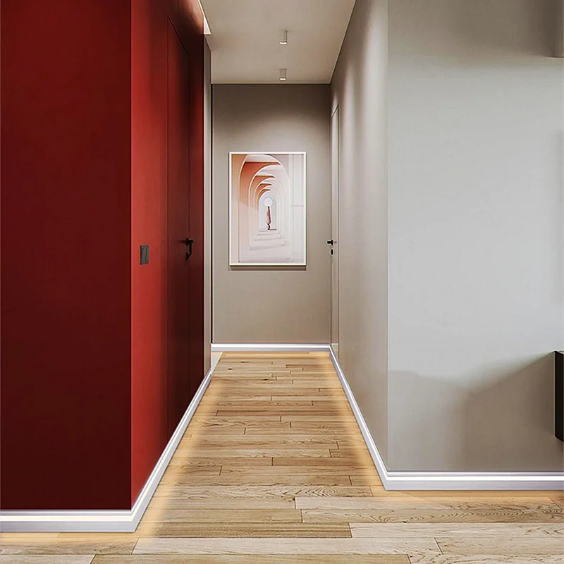 Recessed Skirting Line Aluminium LED Profile - Black Corner Bar Light ...